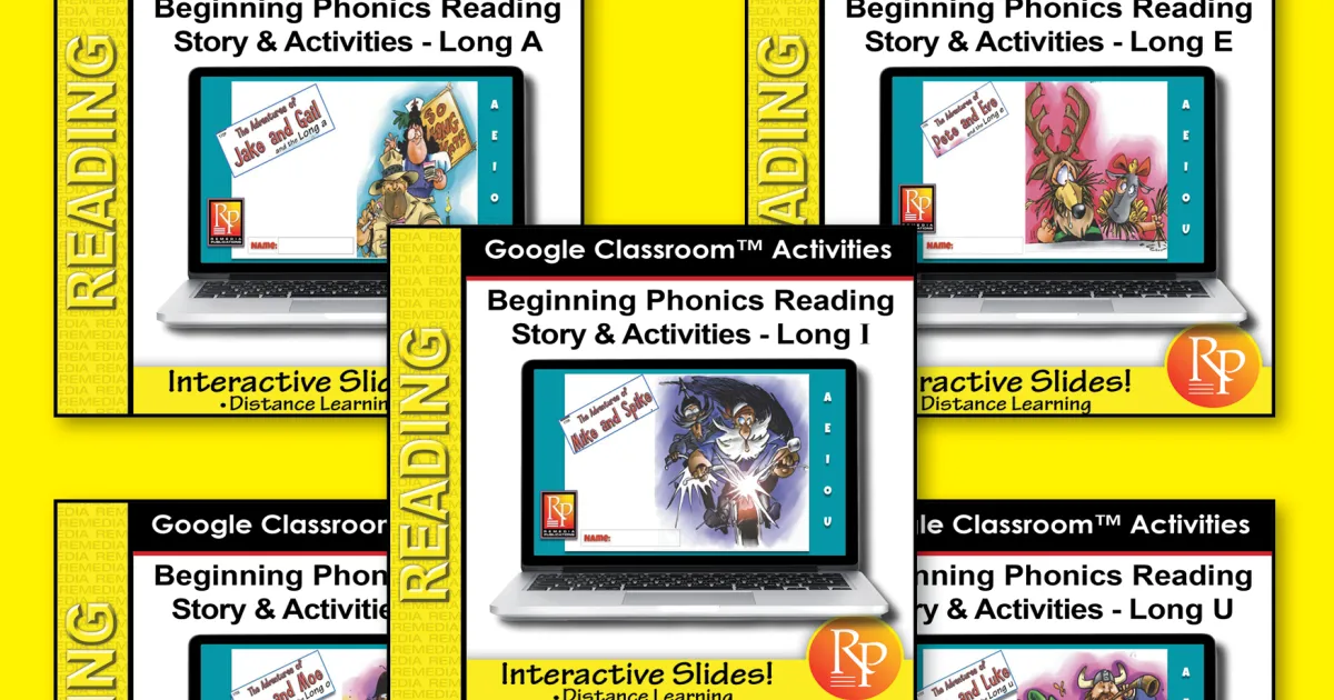 Beginning Phonics Reading- Long Vowels SET - GOOGLE CLASSROOM ACTIVITY ...
