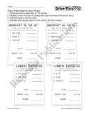 Drive-Thru Menu Math: Beginning Money Skills