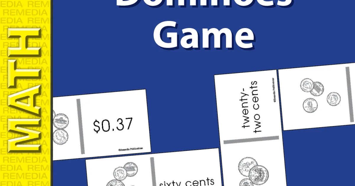 Money Dominoes Game: Coins & Currency Practice