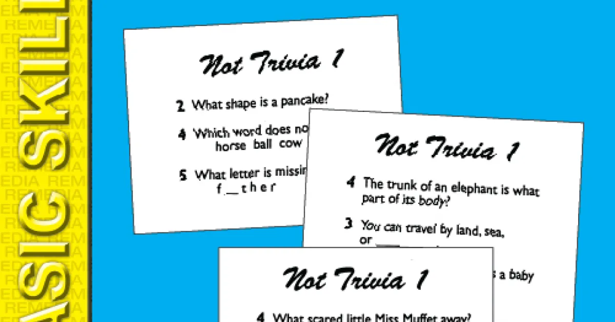 Not Trivia! Task Card Game for All Subjects (Grade 1)
