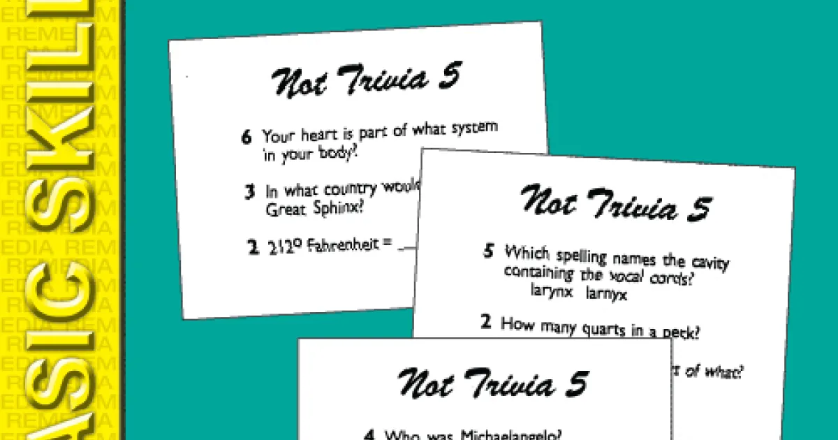 Not Trivia! Task Card Game for All Subjects (Grade 5)