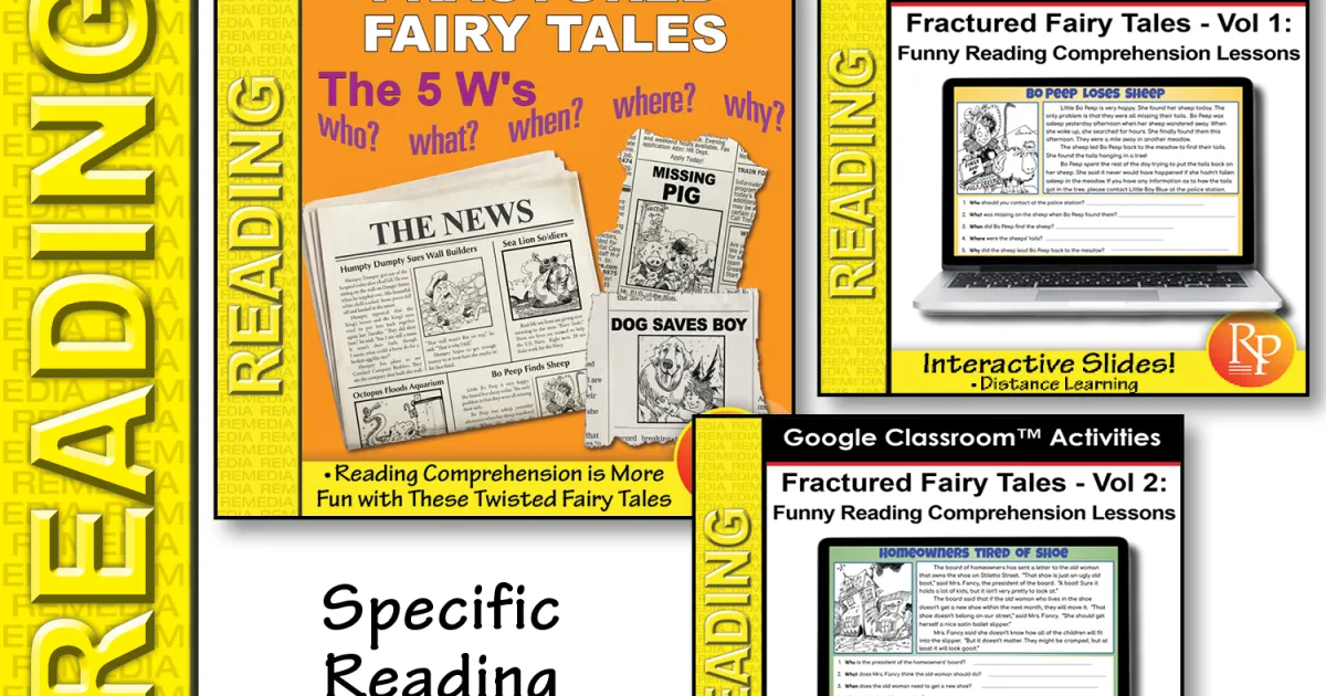 Fractured Fairy Tales Classroom Materials with 5 Ws Reading ...