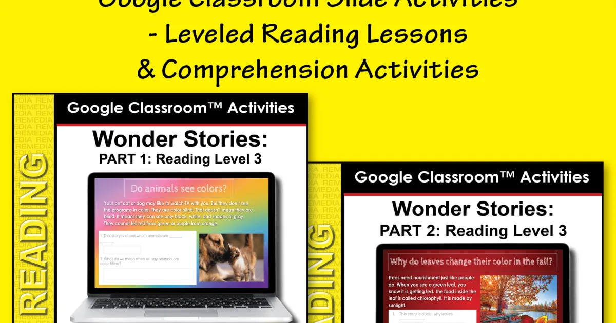 HIGH INTEREST READING BUNDLE: Wonder Stories LVL 3 GOOGLE SLIDES ...