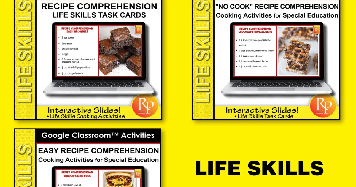 Recipe Comprehension Bundle: Life Skills - Cooking Activities (Google ...