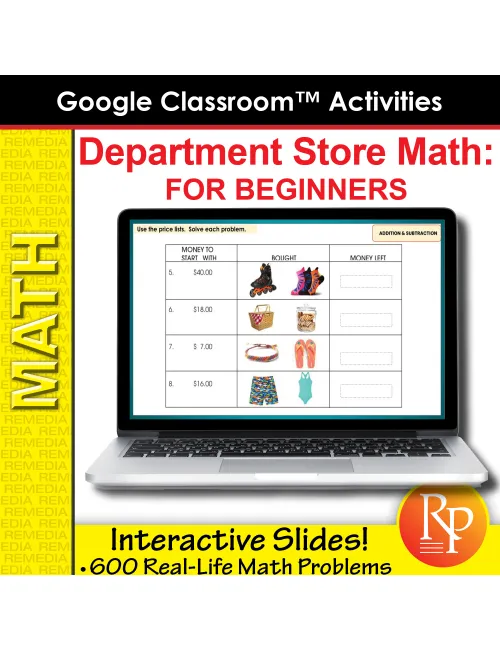 Google Slides: DEPARTMENT STORE MATH! 600 REAL-LIFE COMPUTATION & WORD ...