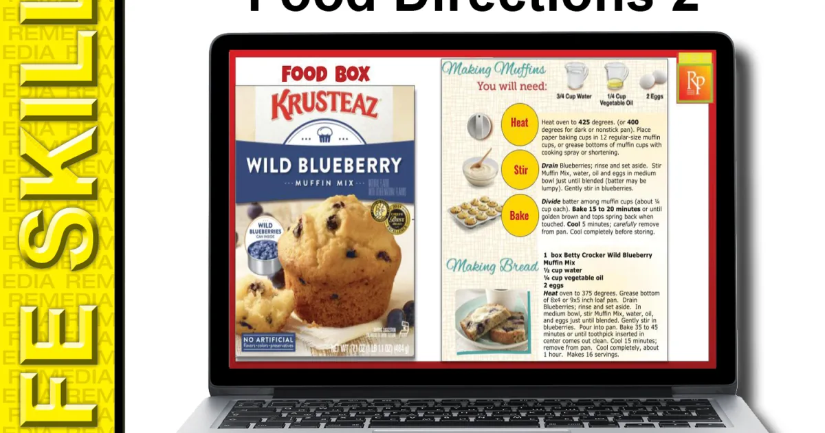 Life Skills COOKING COMPREHENSION Packaged Foods & Directions 2 Google ...