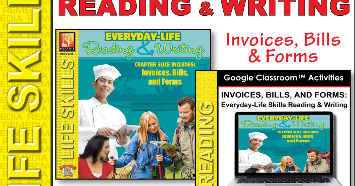 REAL-LIFE READING & WRITING: Google & PDF - Invoices, Bills, Forms ...