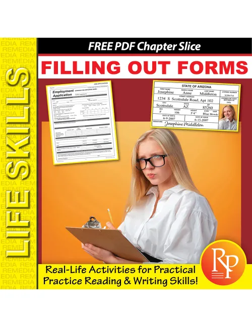 FREE FILLING OUT FORMS: Practical Practice Reading & Life Skills Activities