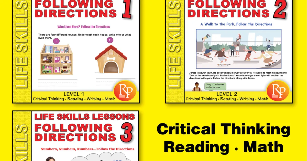 Reading, Following Directions, Critical Thinking, Writing, Comprehension