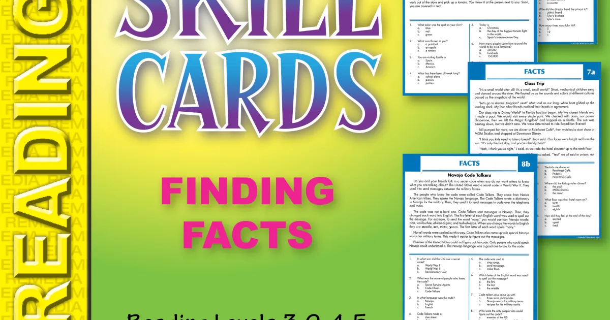 FREE! Finding The Facts - Comprehension Skill Cards - Passages - Activities