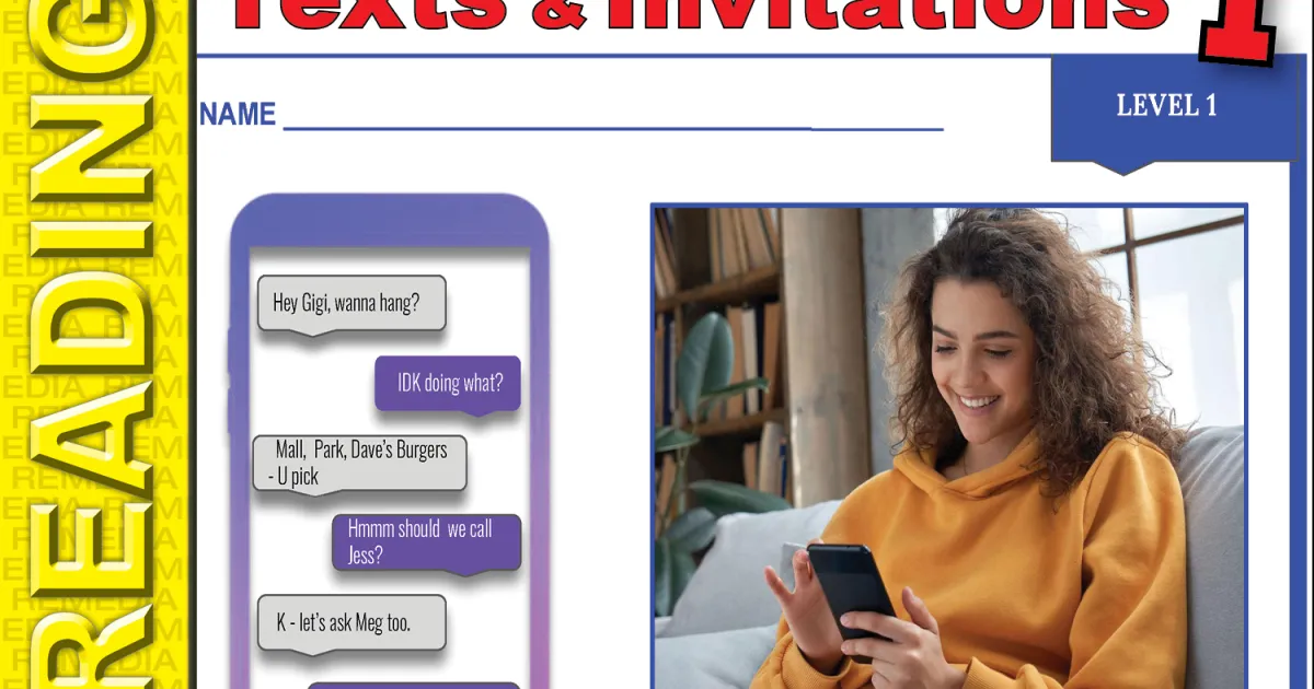 Reading Maps, Texts & Invitations 1: LIfe Skills - Comprehension Activities