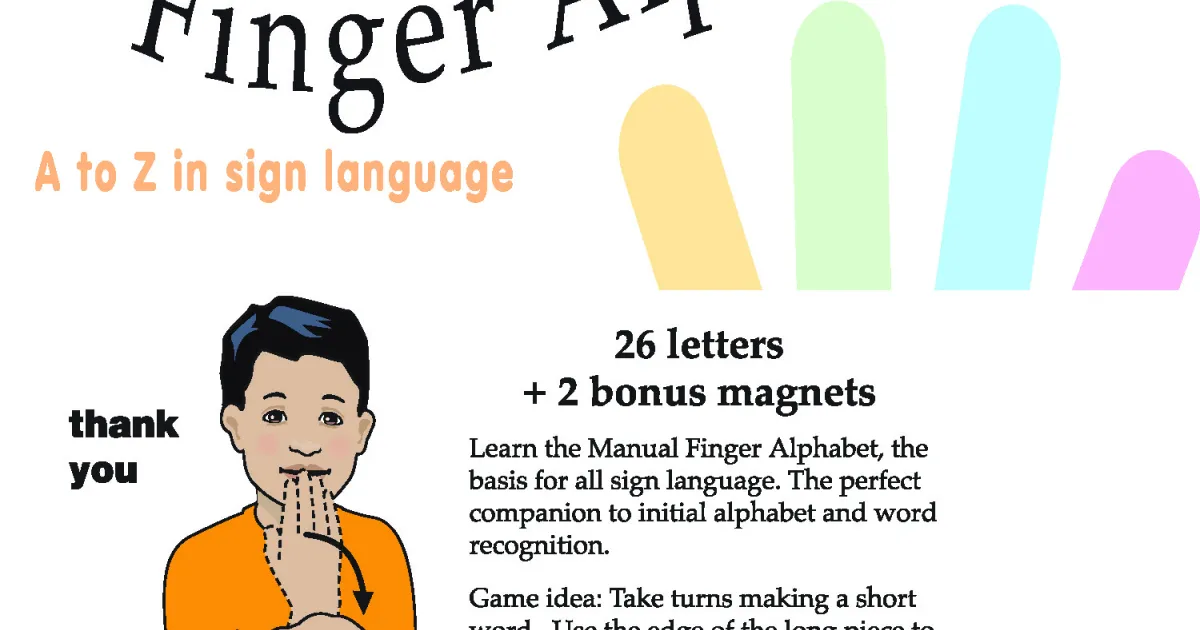 Finger Alphabet Signing Tiles or Magnets