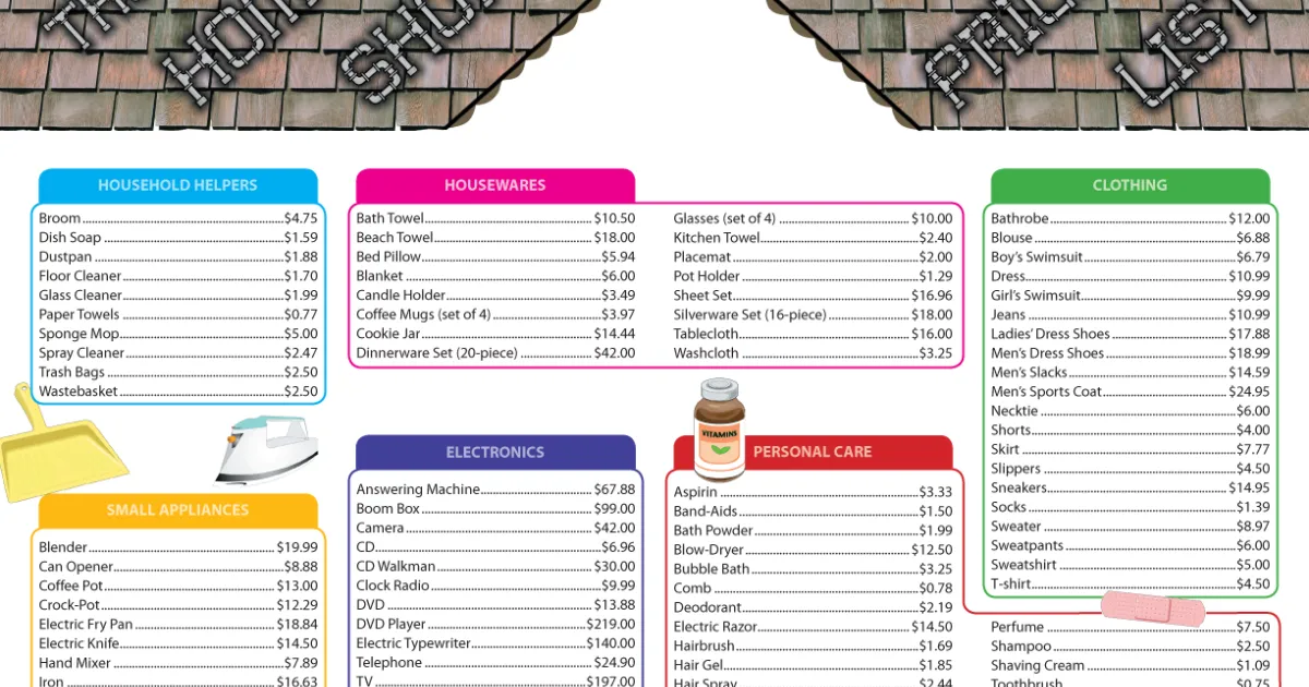 Department Store Math (Extra Price Lists)