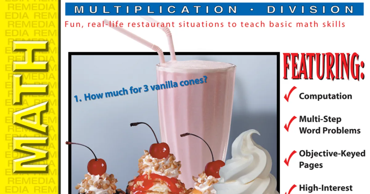 Menu Math: Old-Fashioned Ice Cream Parlor (x, ÷)