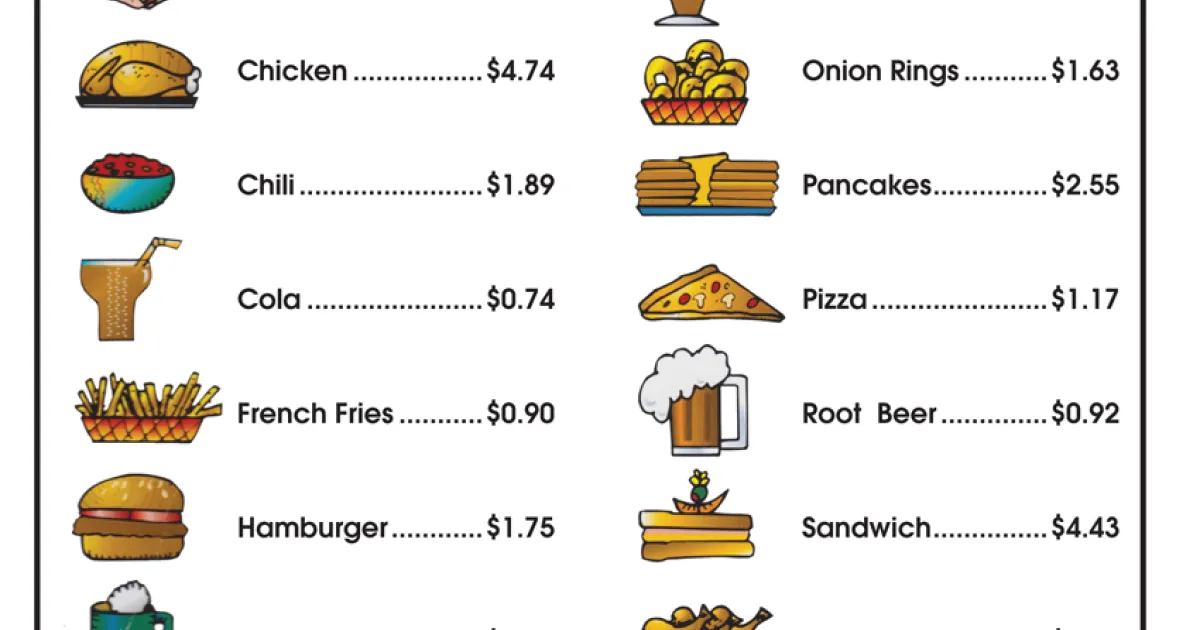 Menu Math for Beginners (Extra Menus)