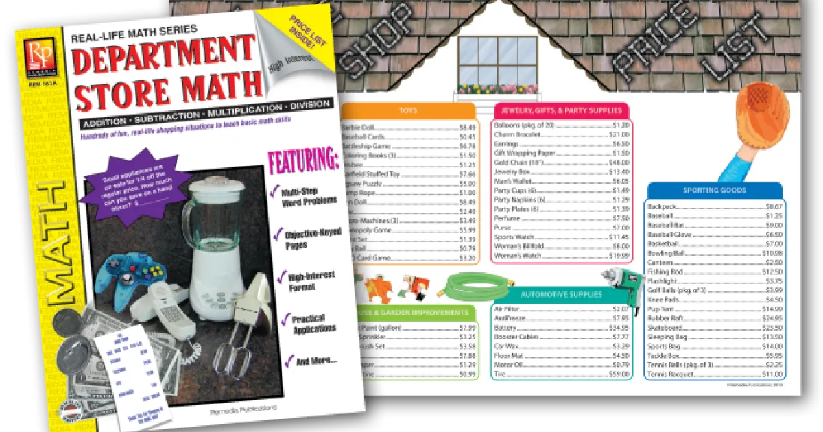 Department Store Math Set (Book & Extra Menus)