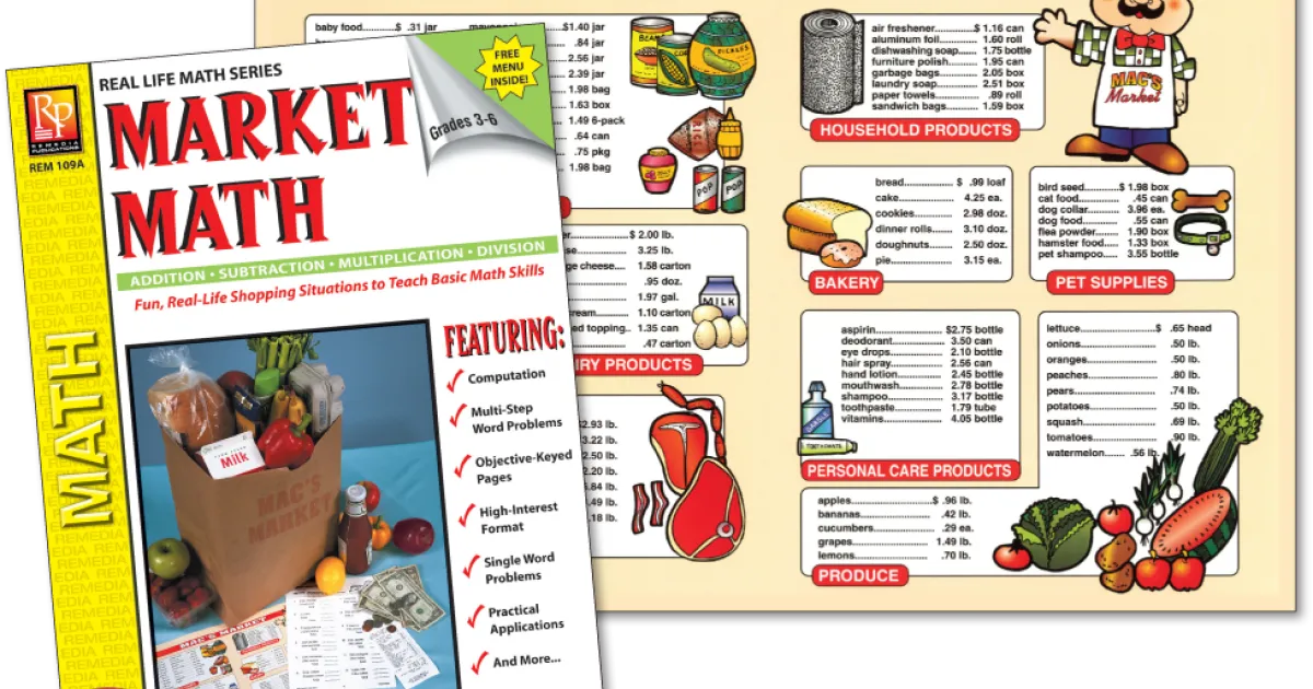 Market Math Set (Book & Extra Menus)