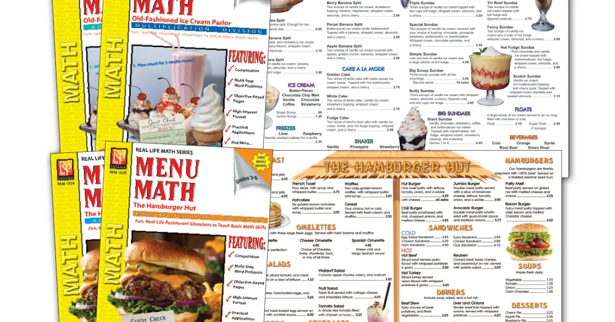 Real Life Math Series: Menu Math Level 2 (Classroom Pack Level)