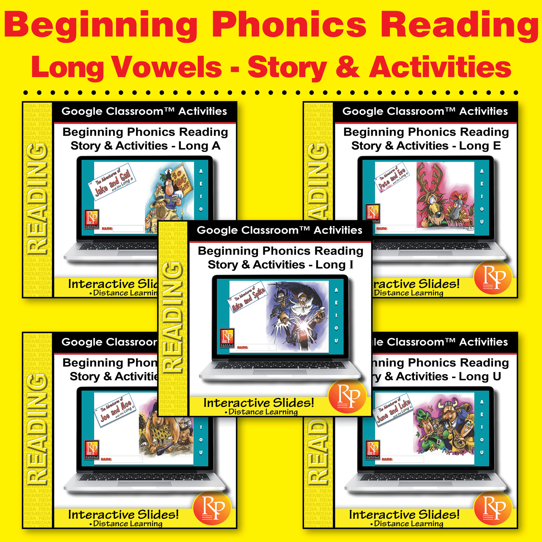 Beginning Phonics Reading- Long Vowels SET - GOOGLE CLASSROOM ACTIVITY ...