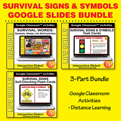 Survival Signs, Symbols, Words BIG Set - Special Ed - GOOGLE Activities