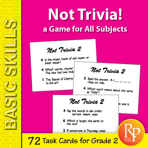Not Trivia! Task Card Game for All Subjects (Grade 2)