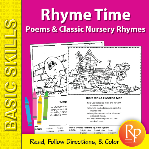 Rhyme Time 1: Poems & Classic Nursery Rhymes Coloring Activities (eBook)