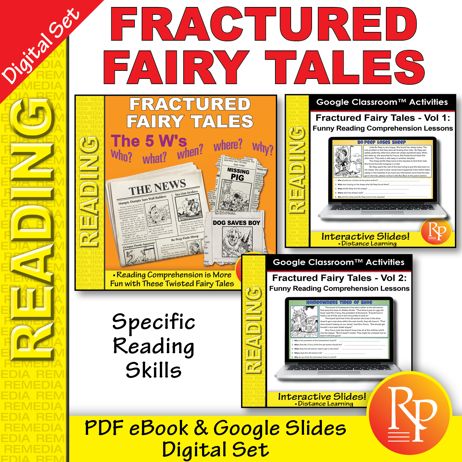 Fractured Fairy Tales Classroom Materials with 5 Ws Reading ...