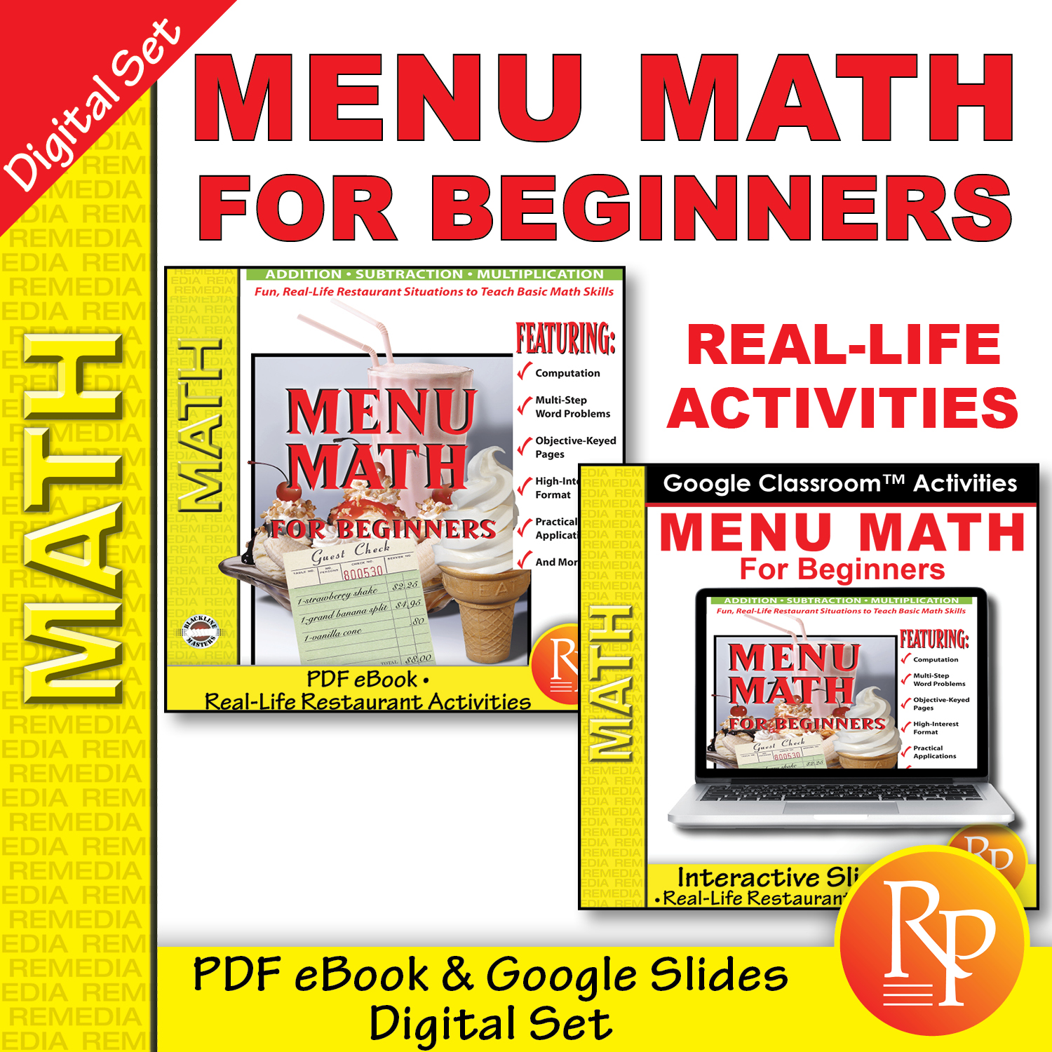 MENU MATH FOR BEGINNERS: PDF & Google Bundle - Add, Subtract, Multiply ...