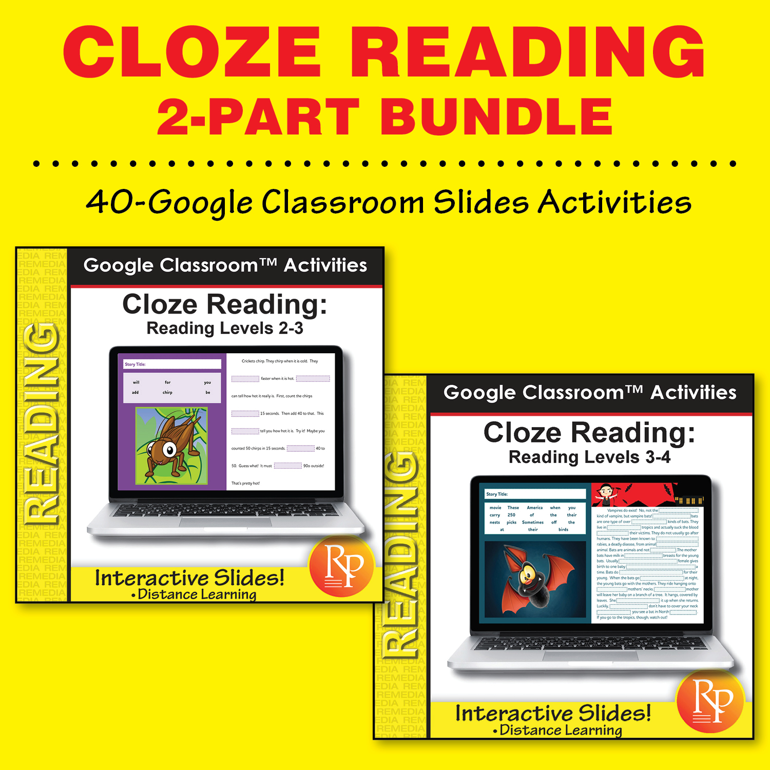 Google Classroom™ Activities: Cloze Reading Comprehension Bundle