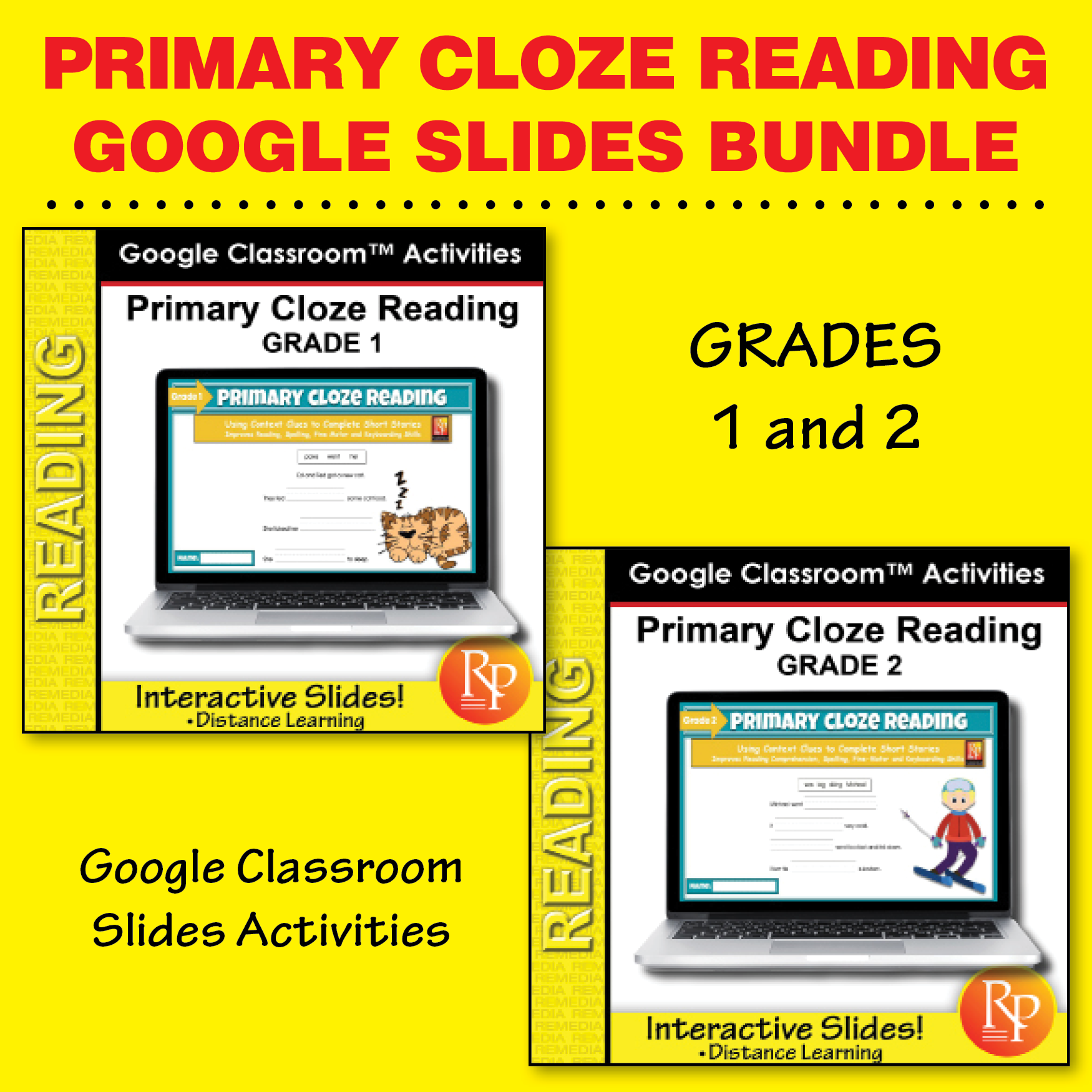 Beginning Cloze Reading Stories & Activities BUNDLE GOOGLE SLIDES Close ...