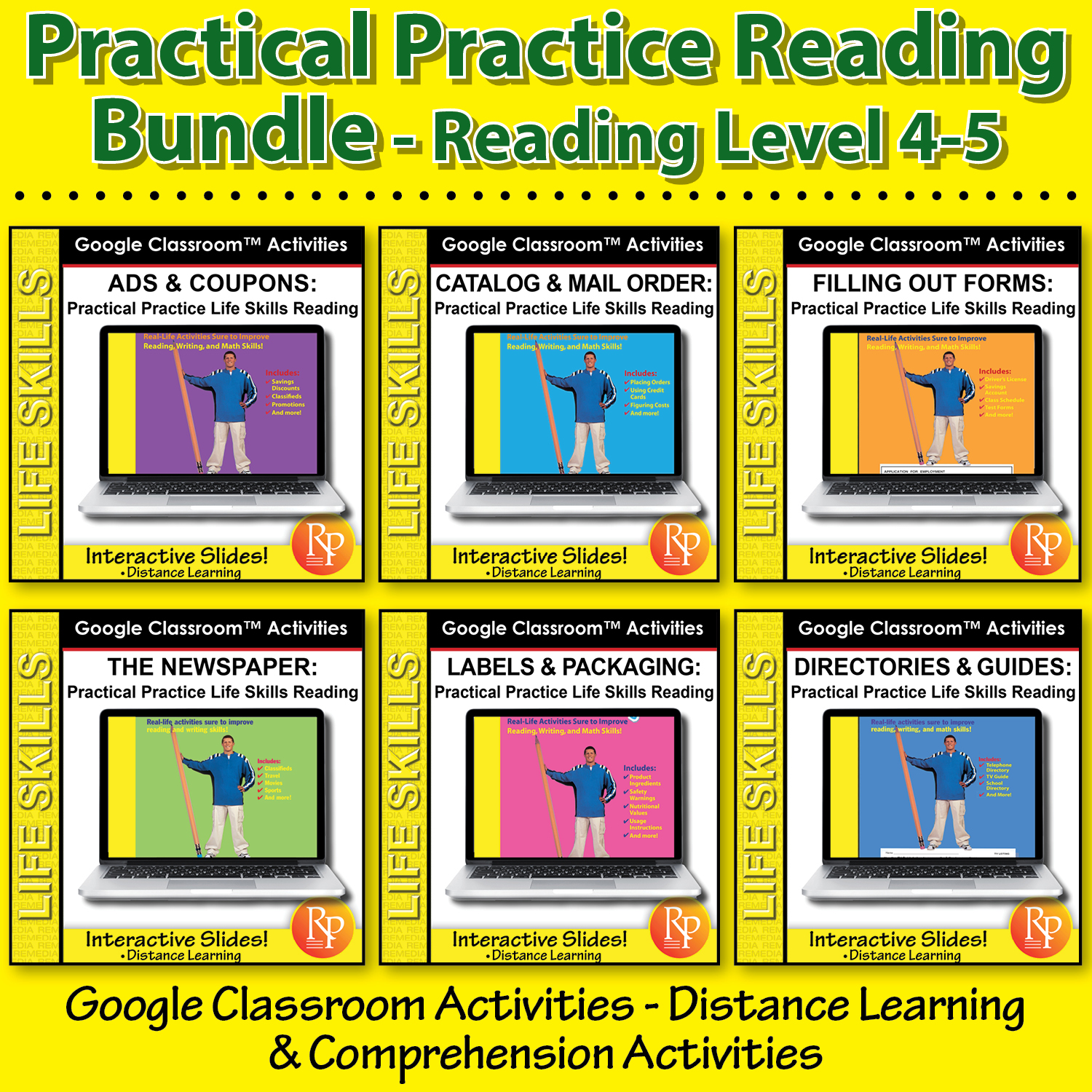 Google Slides Bundle: PRACTICAL PRACTICE READING: Forms, Ads, Labels ...
