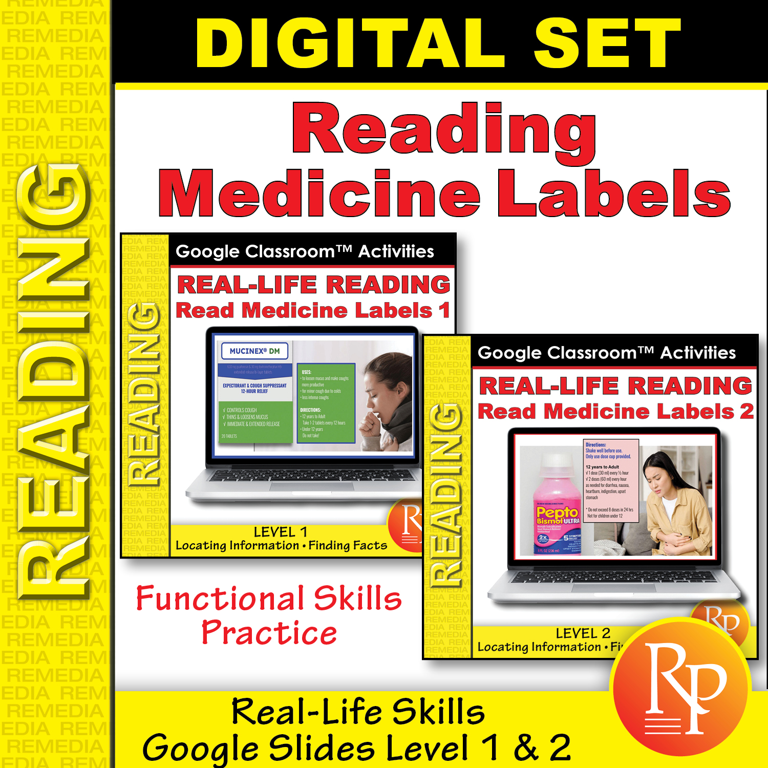READING MEDICINE LABELS Google Slides Set - Levels 1 & 2: Real-Life Skills