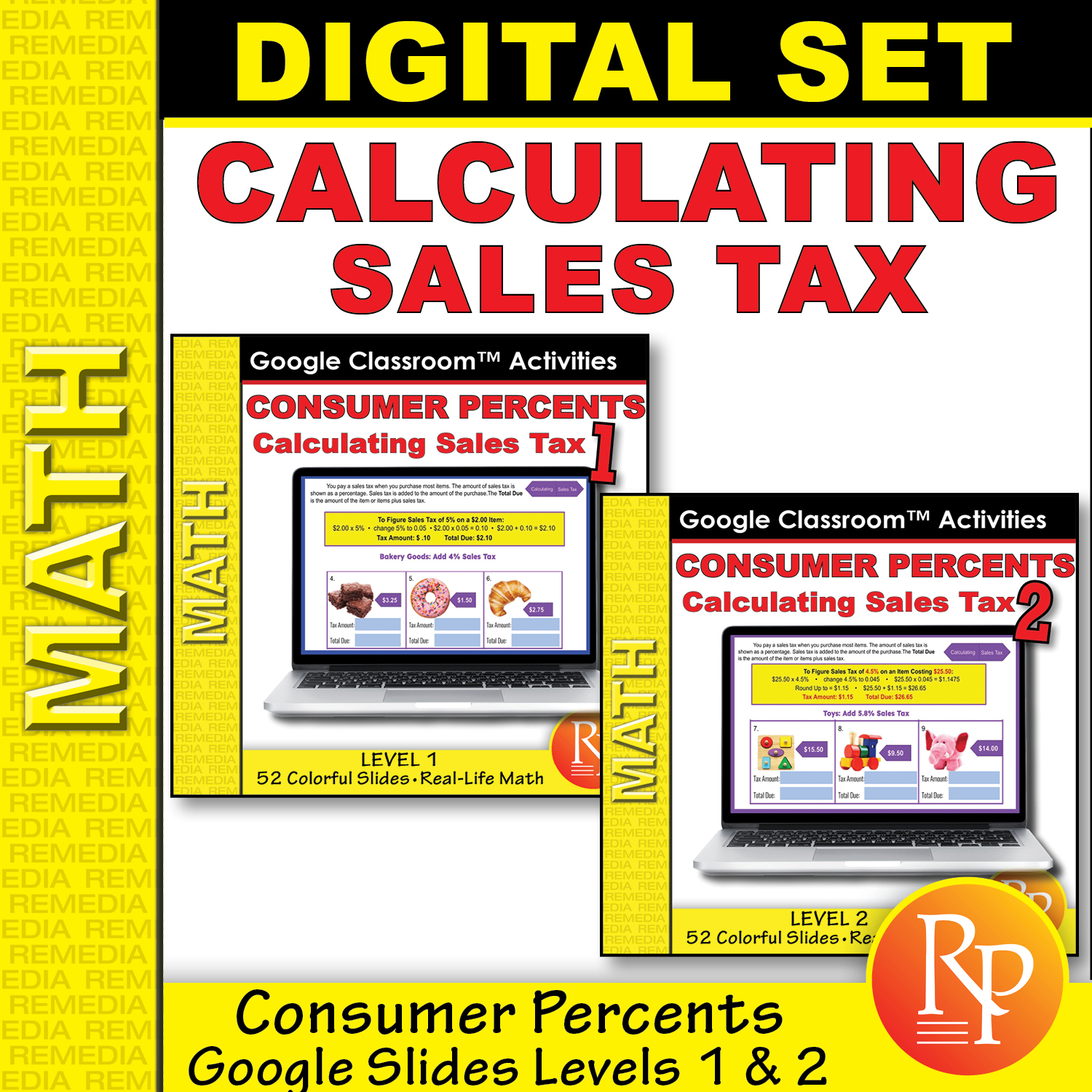 Math, Consumer, Percents, Sales Tax, money, life skills, Google Slides