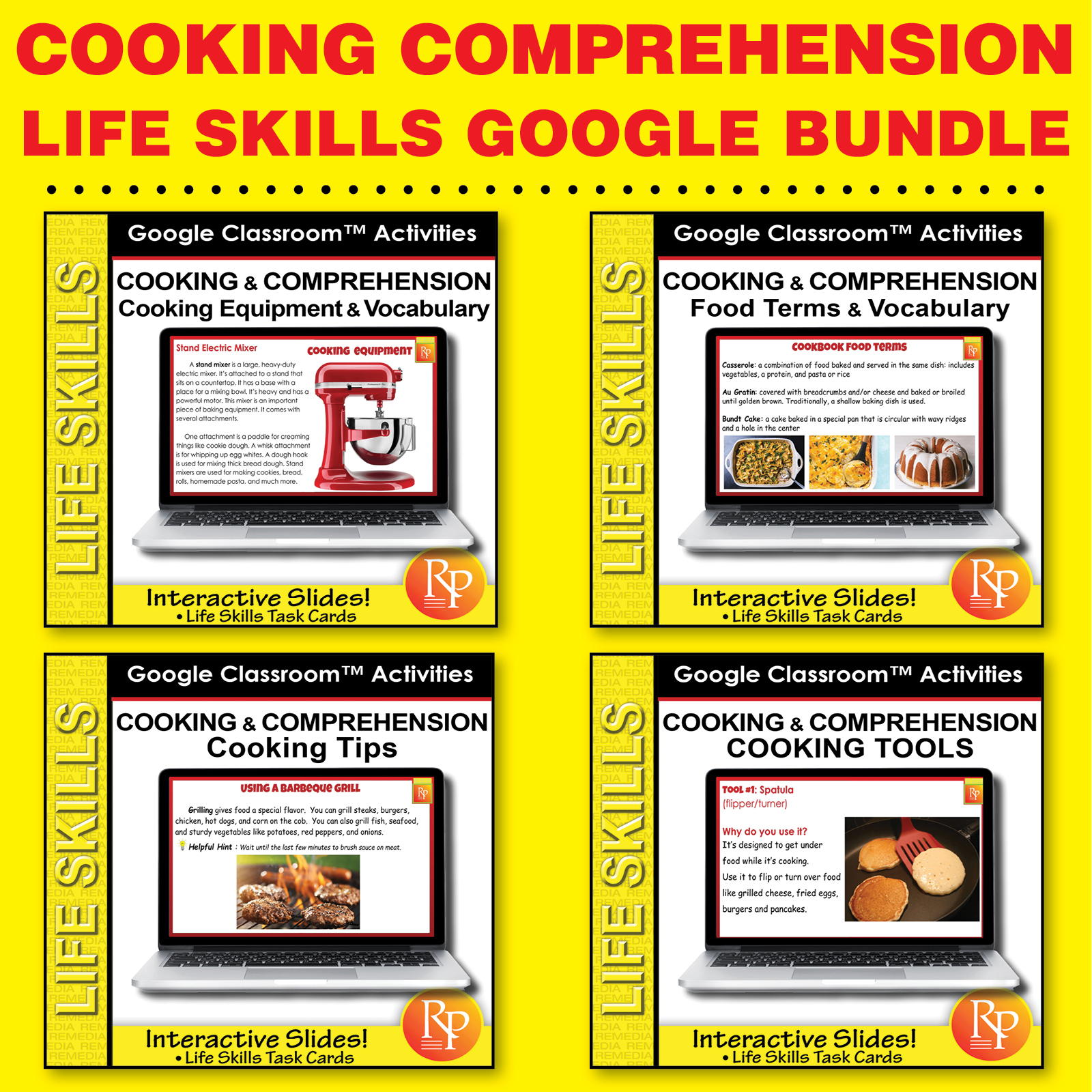 Cooking Life Skills SET | Equipment | Vocabulary | Tips | Google Slides