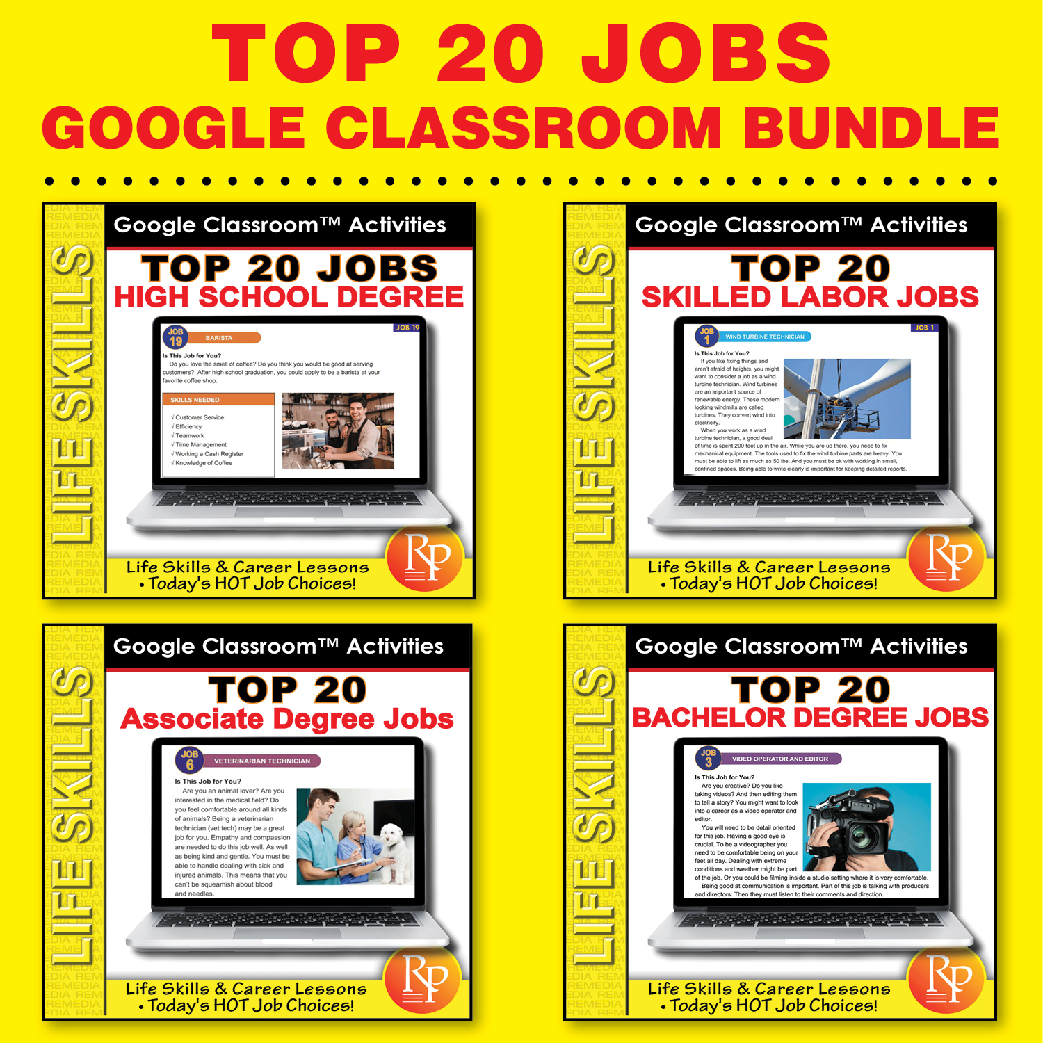 TOP 20 JOBS BUNDLE: Today's Hot Jobs- Life Skills | Career Exploration ...
