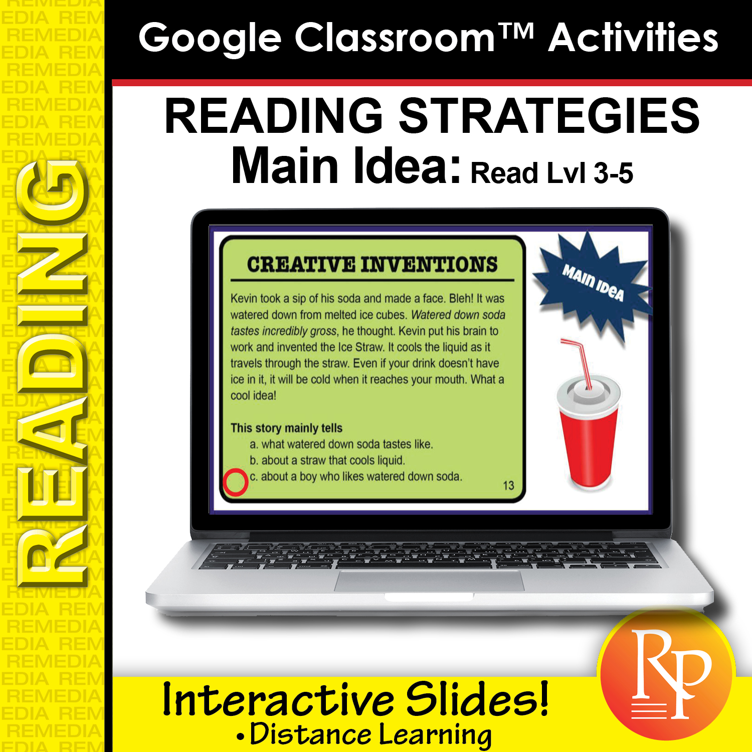 Google Classroom: Main Idea Reading Strategies (Rdg Lvl 3-5) Distance ...
