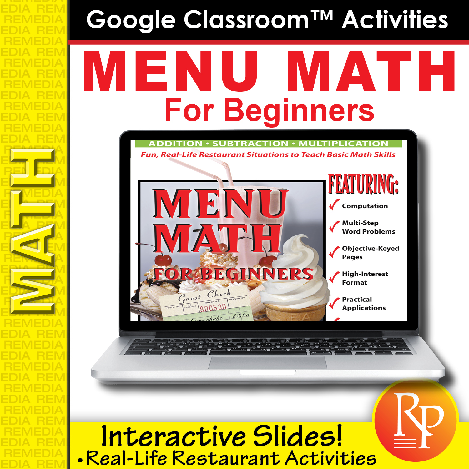 MENU MATH FOR BEGINNERS- 187 GOOGLE SLIDES! Add, Subtract, Multiply ...