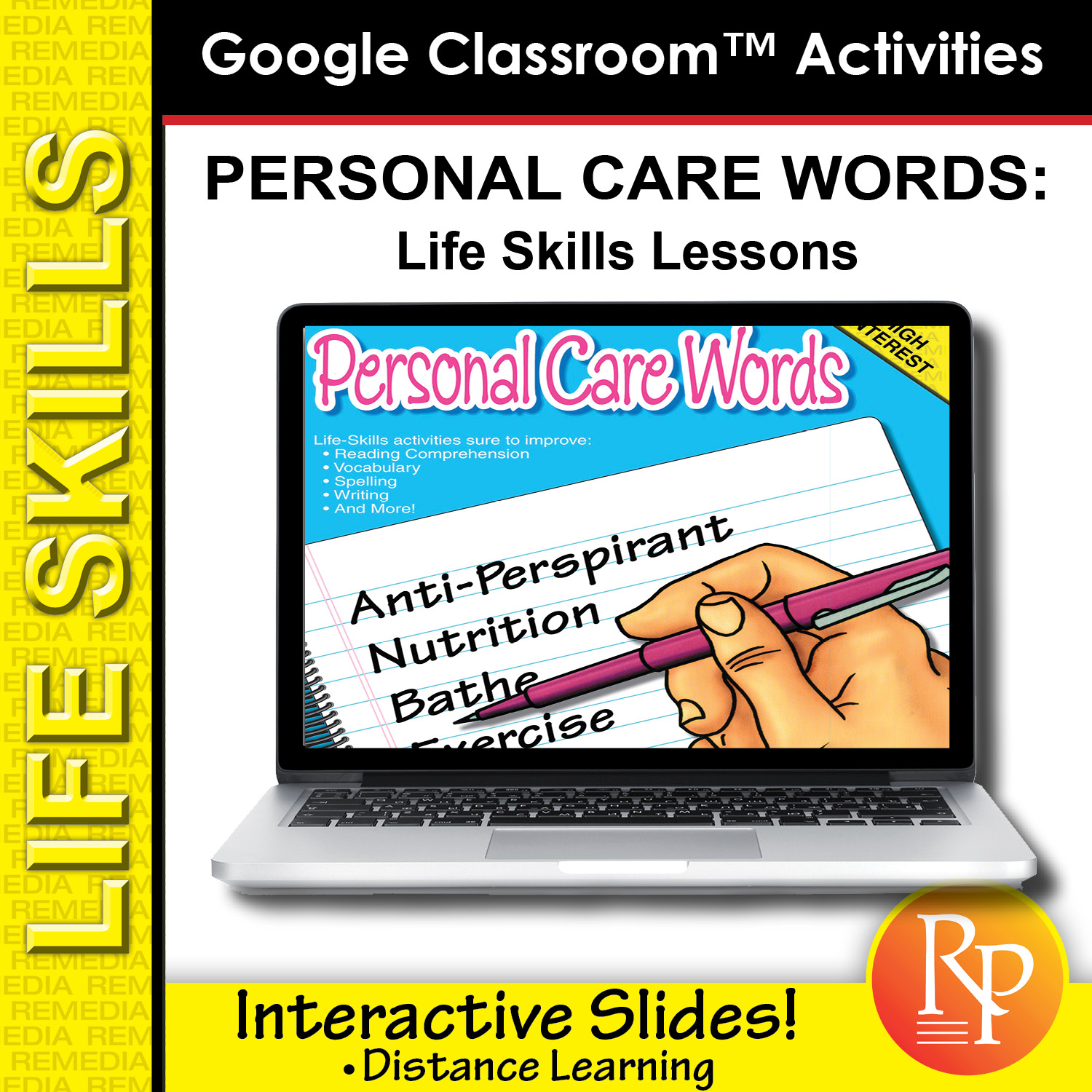 Google Classroom Activities: Personal Care Words - Life-Skills Lessons