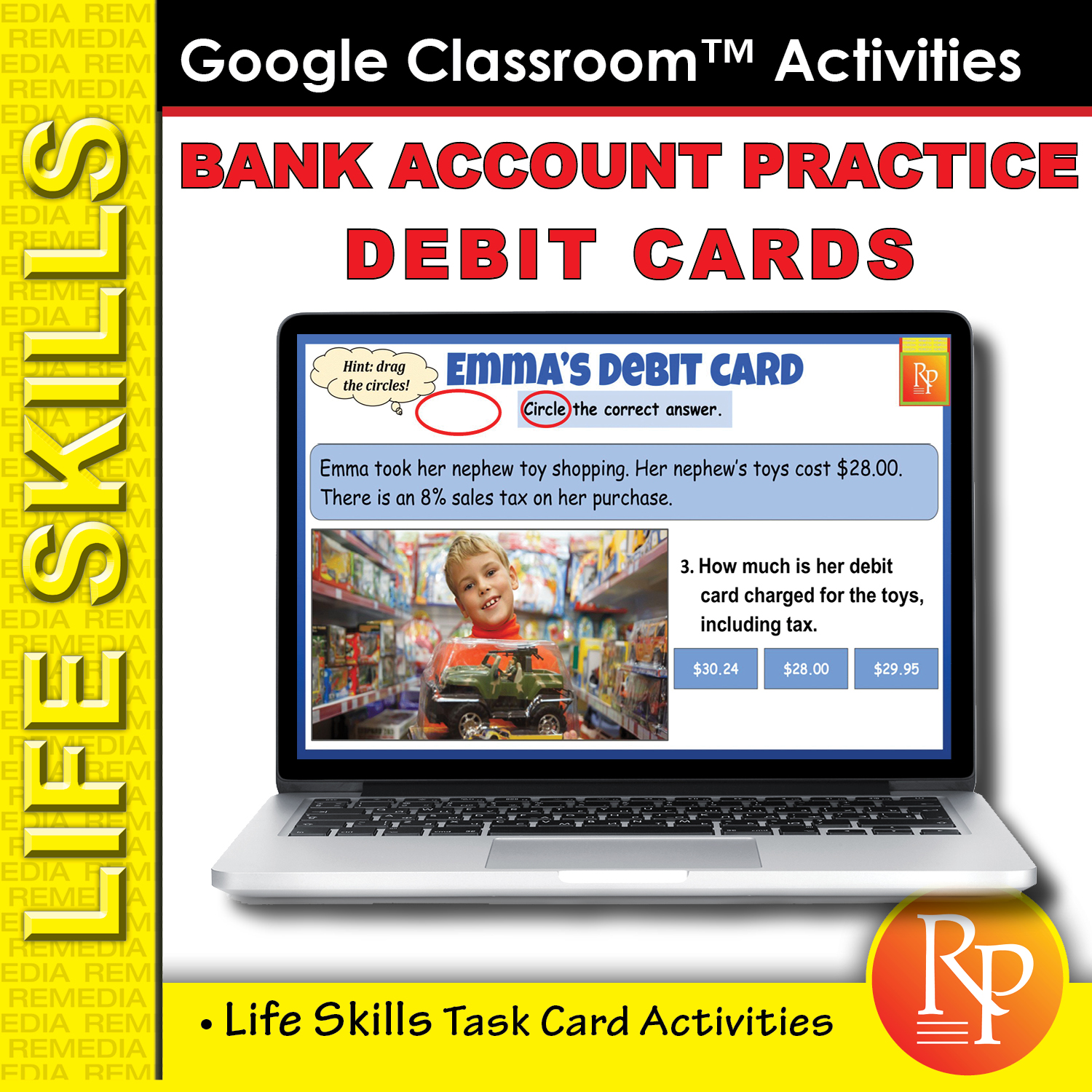 Google Slides: Bank Account Practice - Debit cards - Task Cards