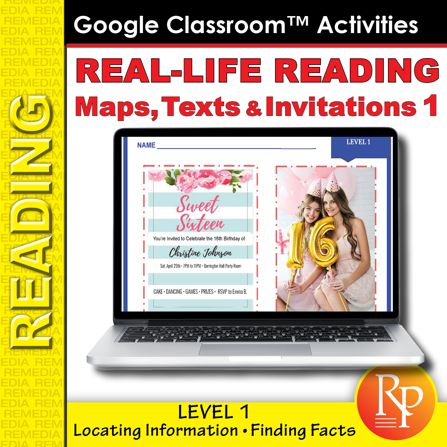 Reading Maps, Texts & Invitations Level 1: Google Slides