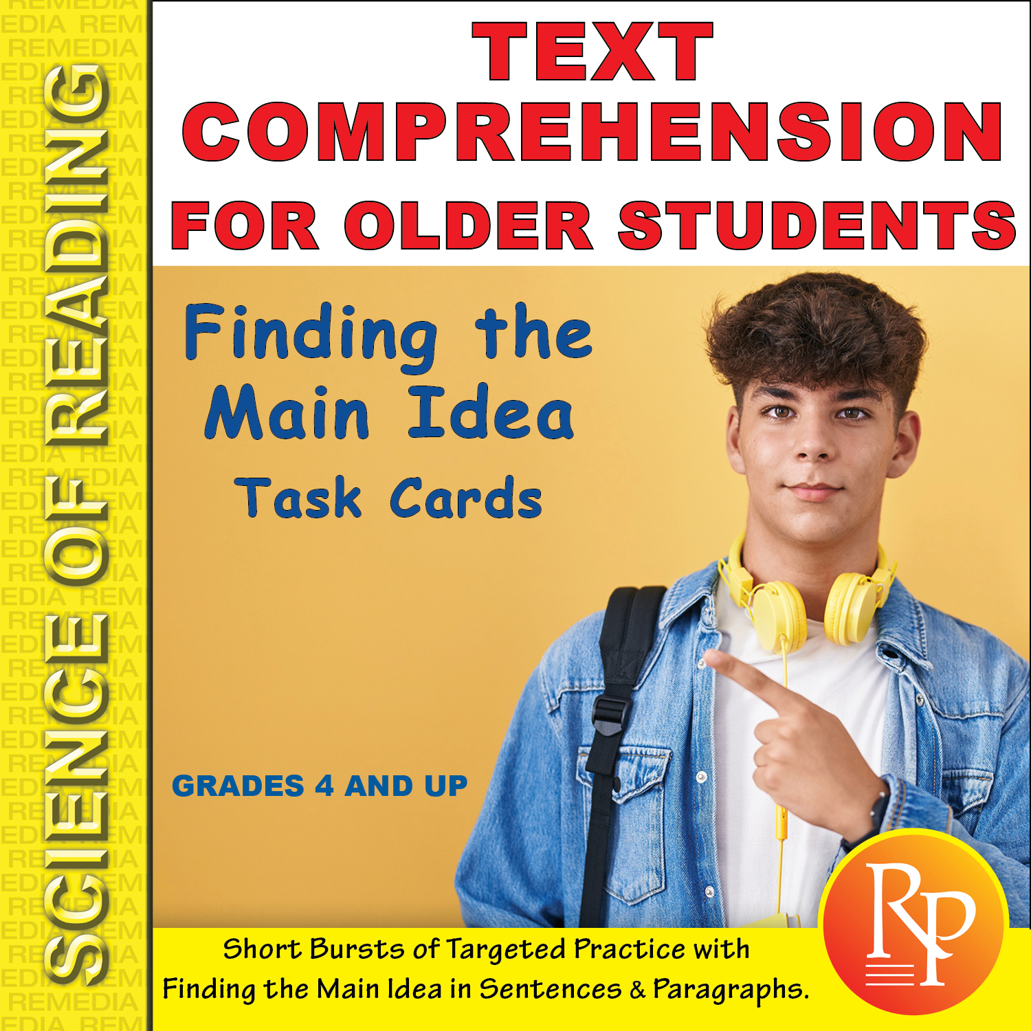 Science of Reading Text Comprehension Finding the Main Idea Task Cards
