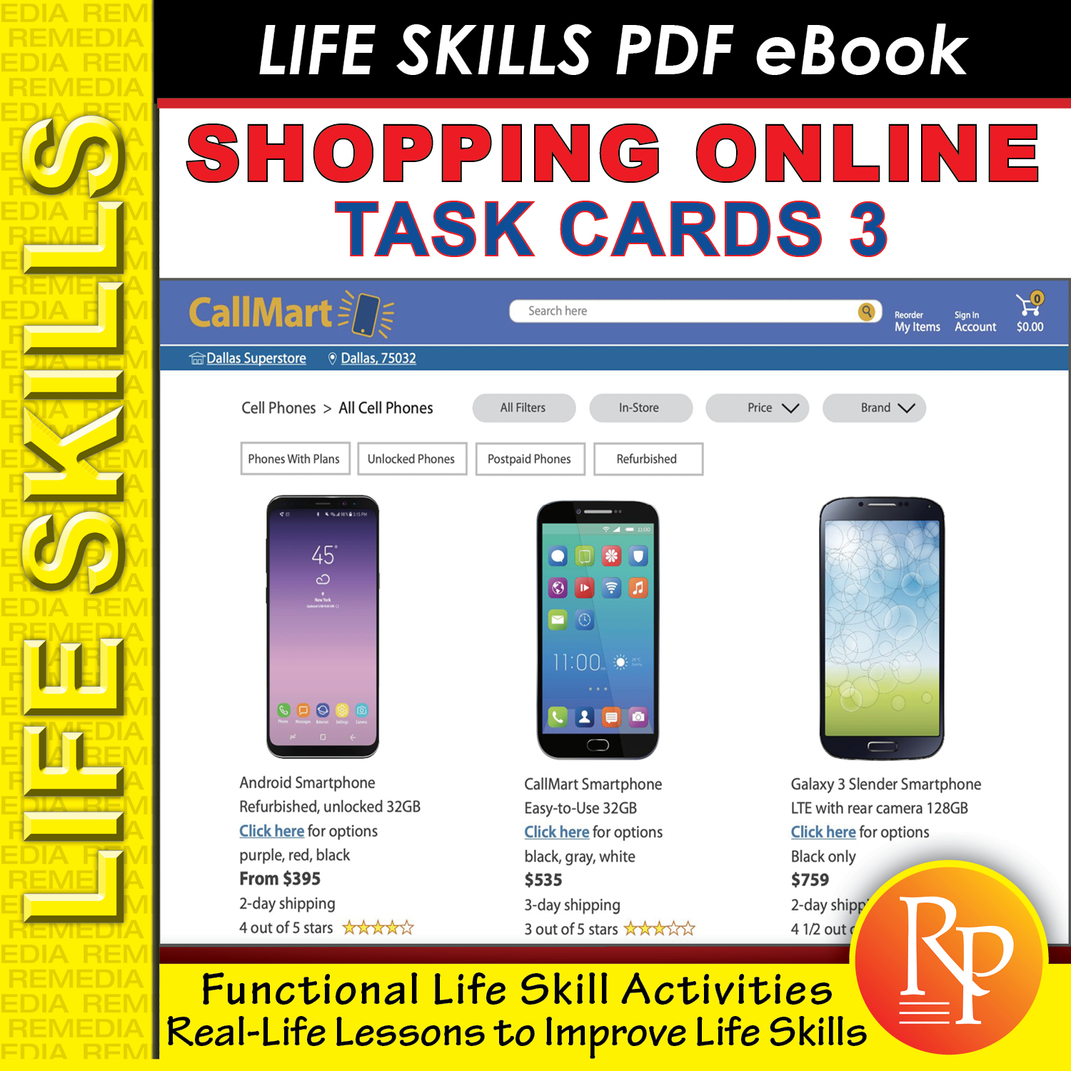 Shopping Online Task Cards 3: Consumer Life Skills | Reading Activities