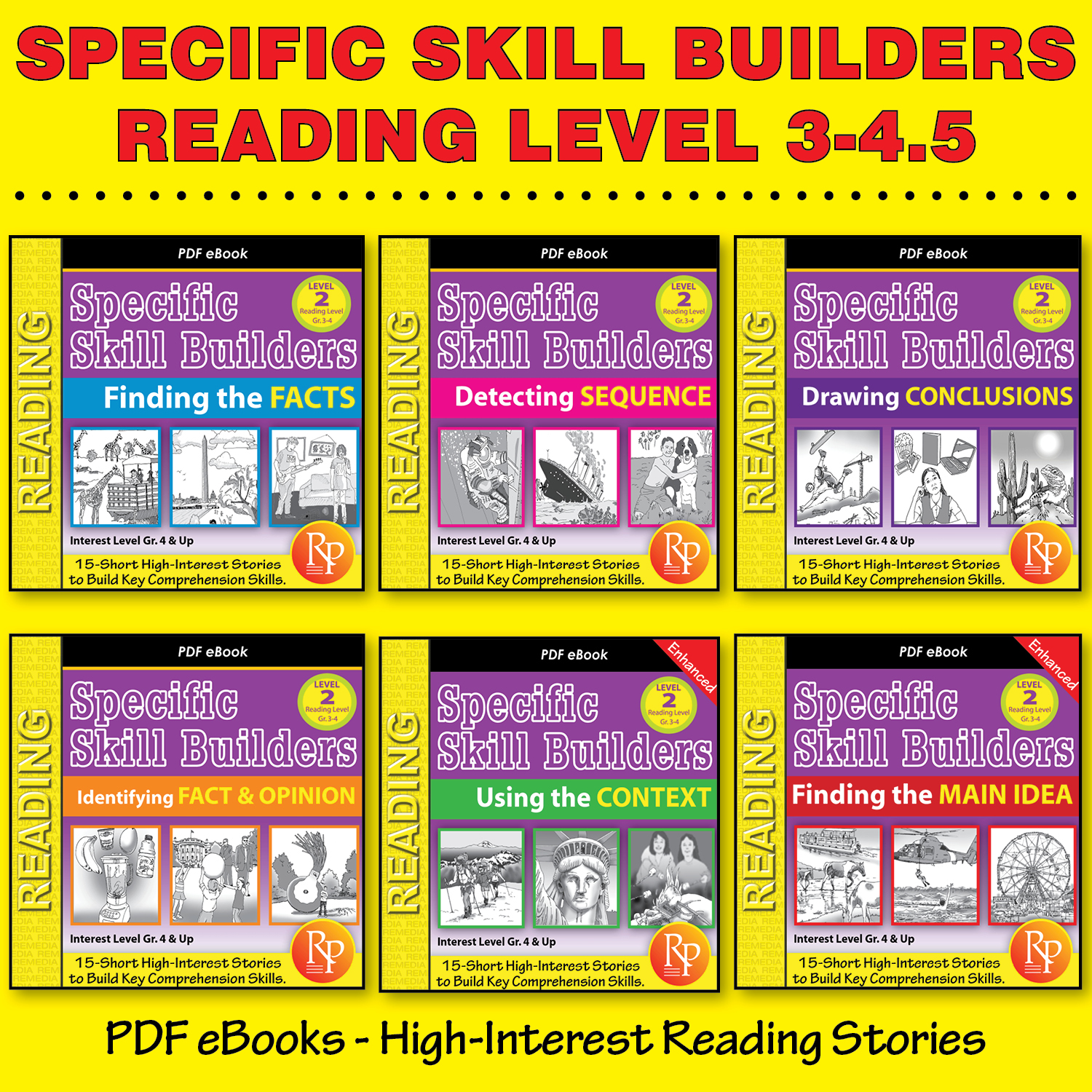 Specific Skill Builders SET 2: (Reading Level 3.0-4.5) | Short Passages ...