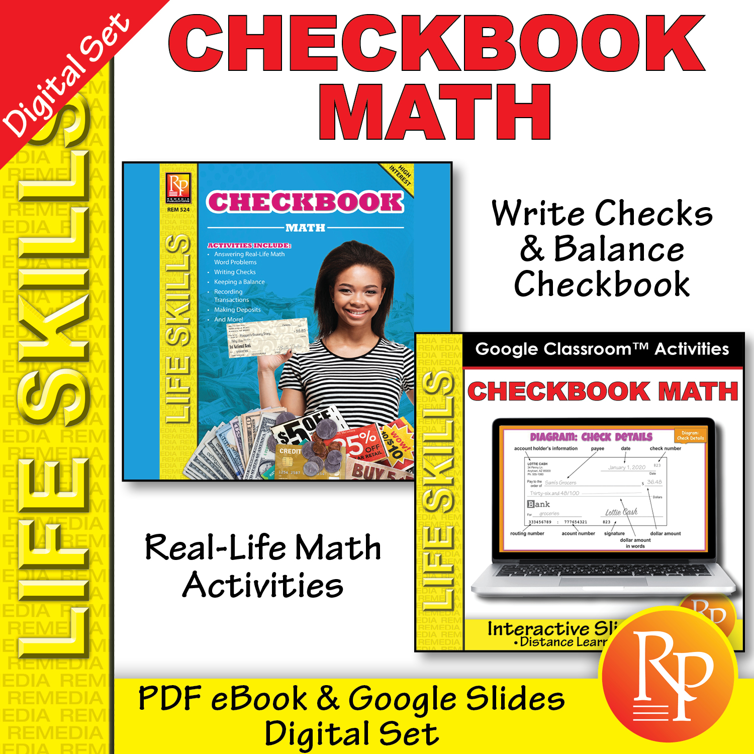 Checkbook Math: Life Skills Activities - PDF & Google - Banking - Deposits