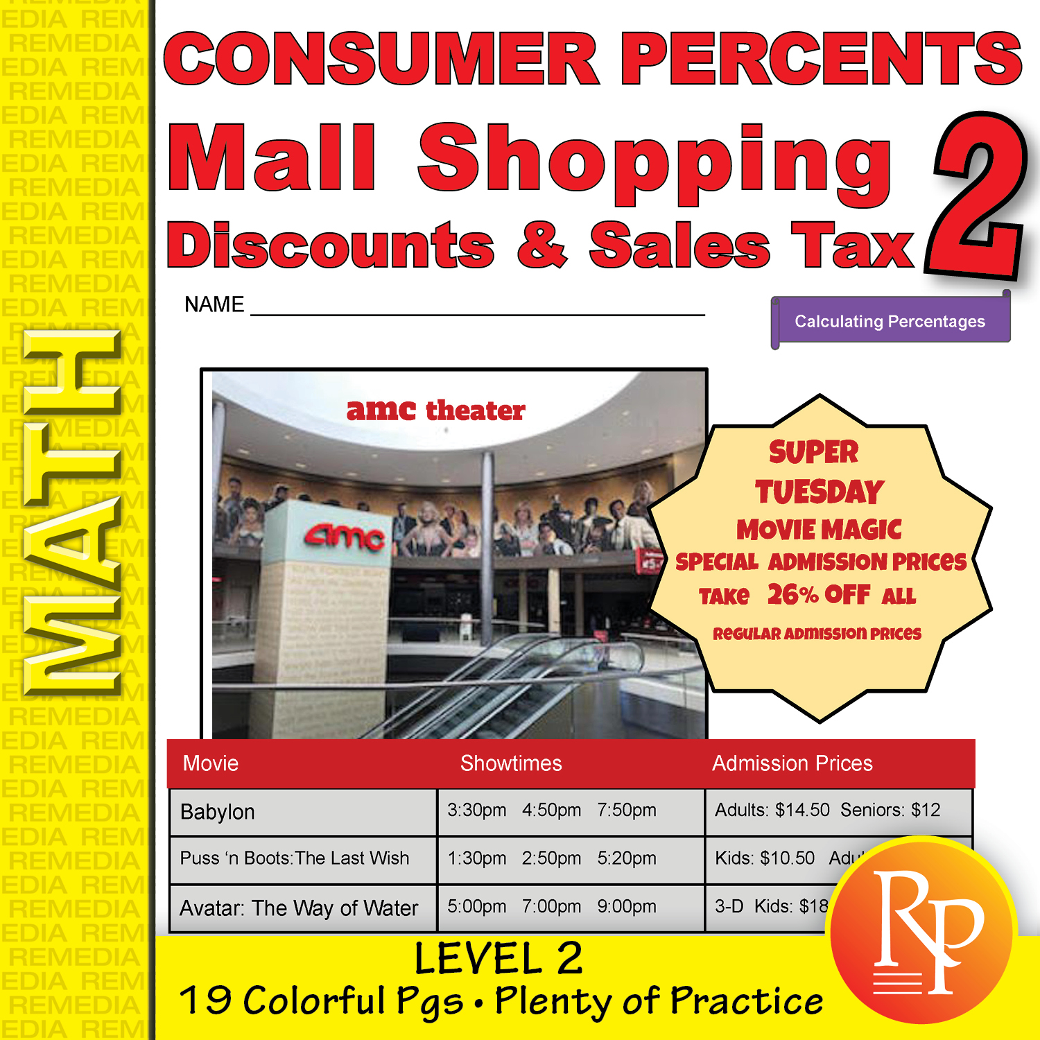 Math, Consumer, Percents, Sales Tax, mall shopping, money, life skills ...