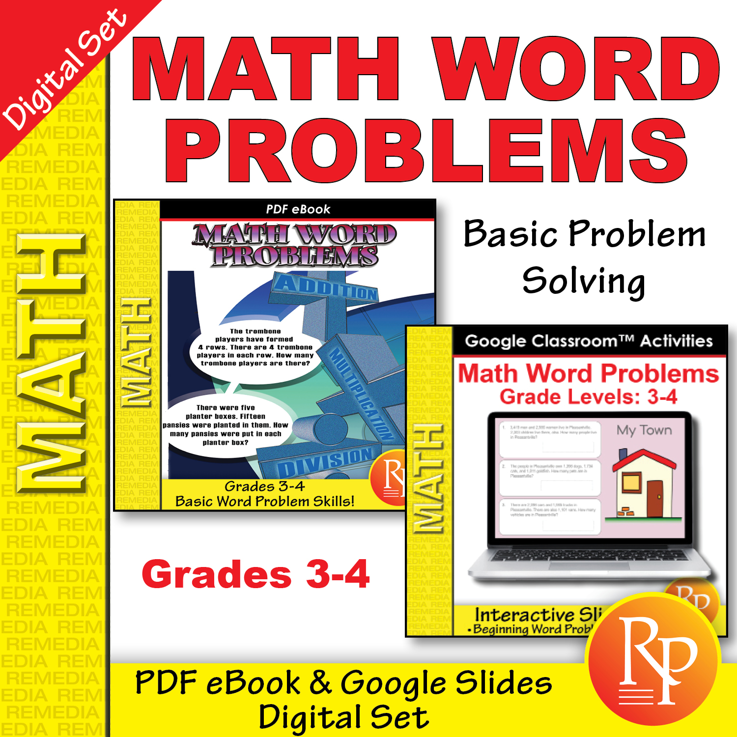 Math Word Problems Grades 3-4 - PDF Google BUNDLE: Fun - Interactive ...