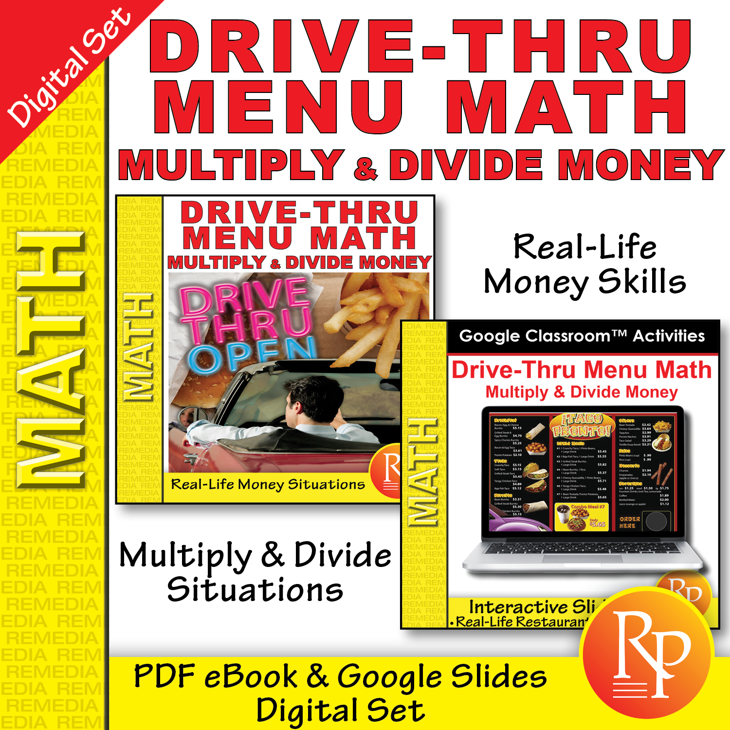 Drive Thru Menu Math: PDF & Google Bundle | Multiply & Divide | Life Skills