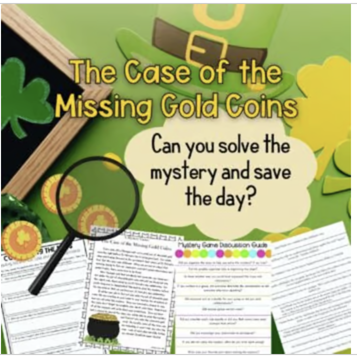 The Case of the Missing Gold Coins: St Patricks Day Mystery Game