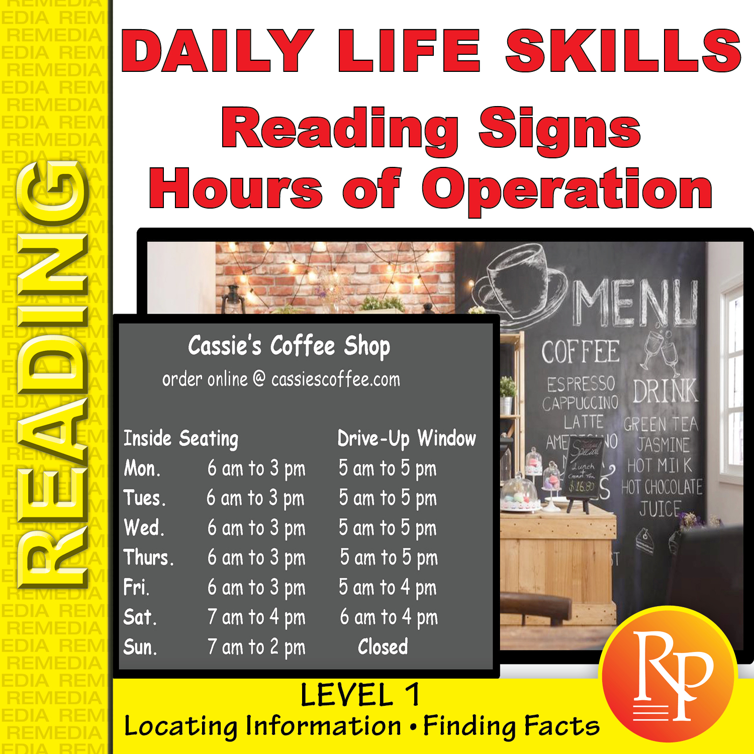 Daily Life Skills: Level 1 - Reading & Understanding Signs & Hours Of ...
