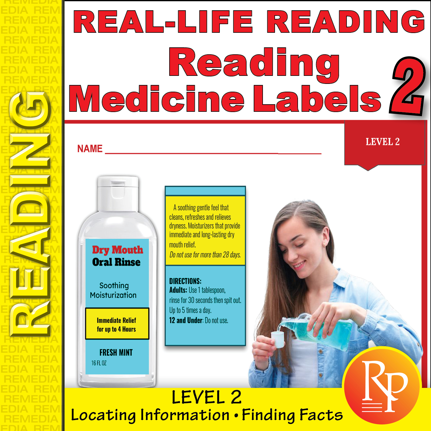 Reading Medicine Labels Level 2: Life Skills - Critical Thinking Activities